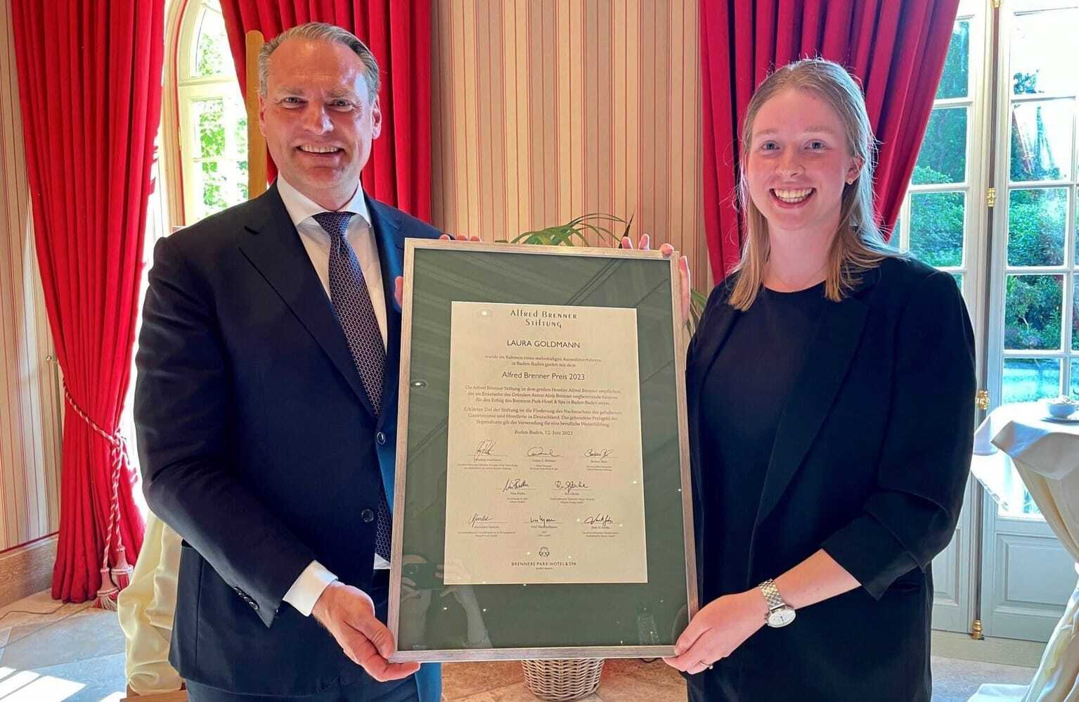 Laura Goldmann gewinnt Alfred Brenner Stipendium - Tophotel.de